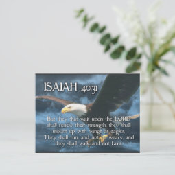 ISAIAH 40:31 Mount up with wings as EAGLES Postcard | Zazzle