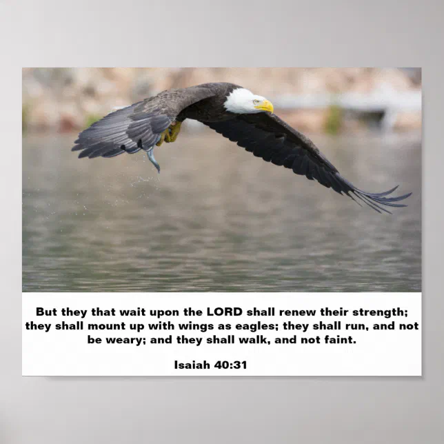Isaiah 40:31 Mount Up With Wings As Eagles Poster | Zazzle