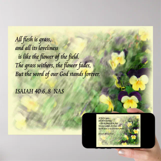 Isaiah 40:6..8 Bible Verse Poster | Zazzle