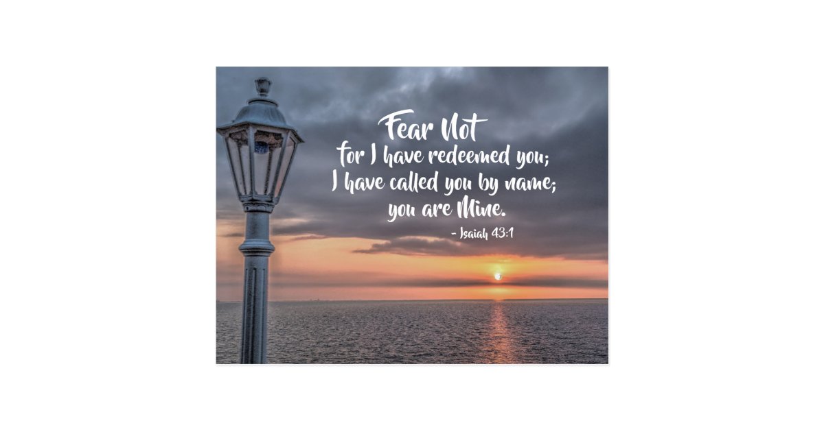 Isaiah 43:1 Fear not for I have redeemed you Bible Postcard | Zazzle.com