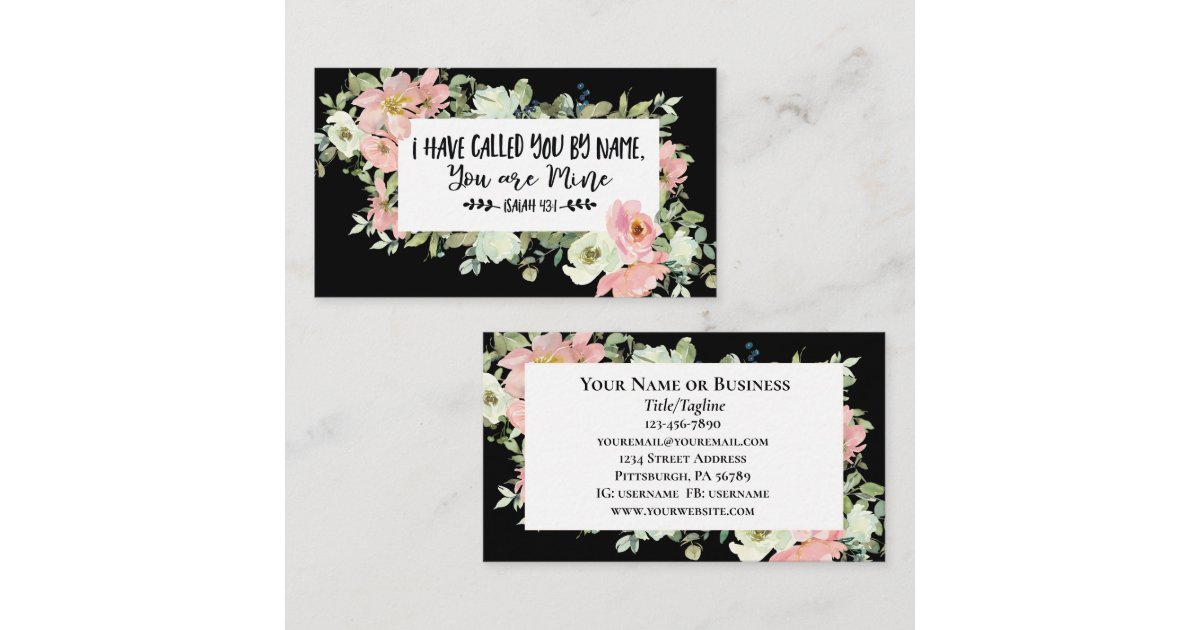 Isaiah 43:1 I Have Called You by Name Bible Verse Business Card | Zazzle