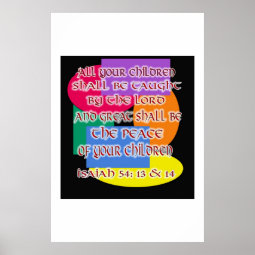 Isaiah 54 13 & 14 poster | Zazzle