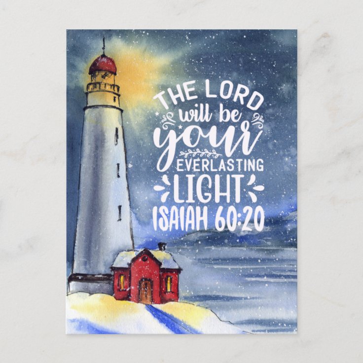 Isaiah 60:20 The Lord Will Be Your Light Postcard | Zazzle