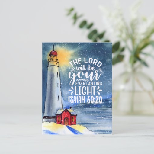 Isaiah 60:20 The Lord Will Be Your Light Postcard | Zazzle