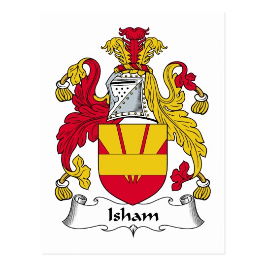 Isham Family Crest Postcard | Zazzle.com