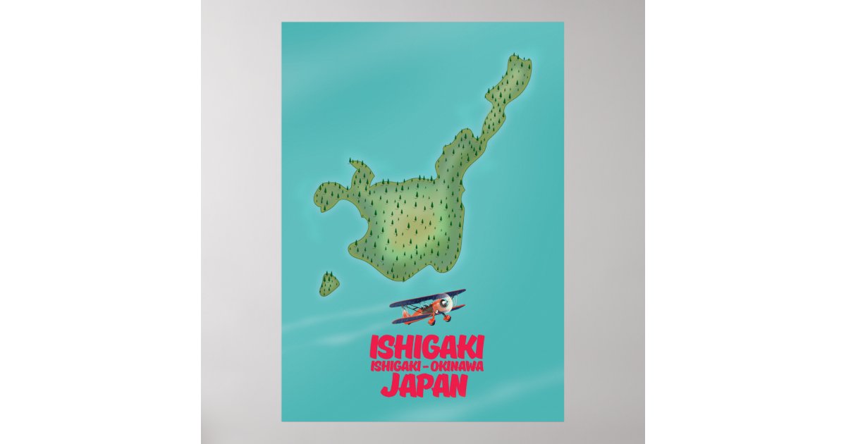 Ishigaki Okinawa, Japan map Poster | Zazzle
