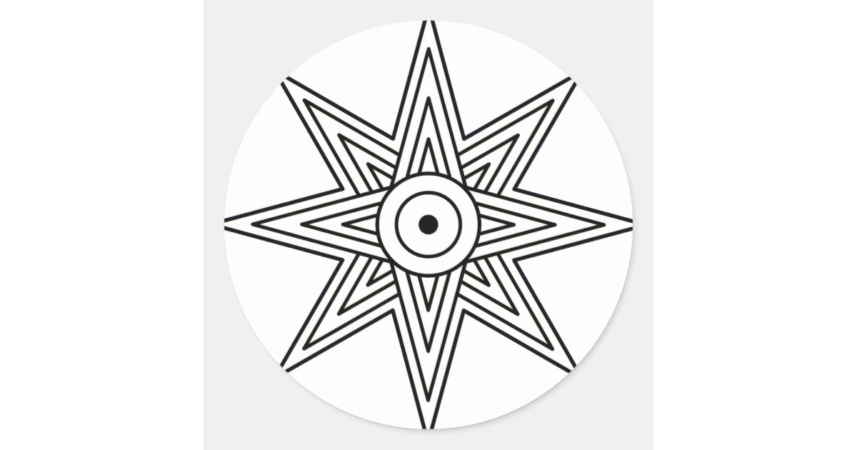 Ishtar star symbol classic round sticker | Zazzle