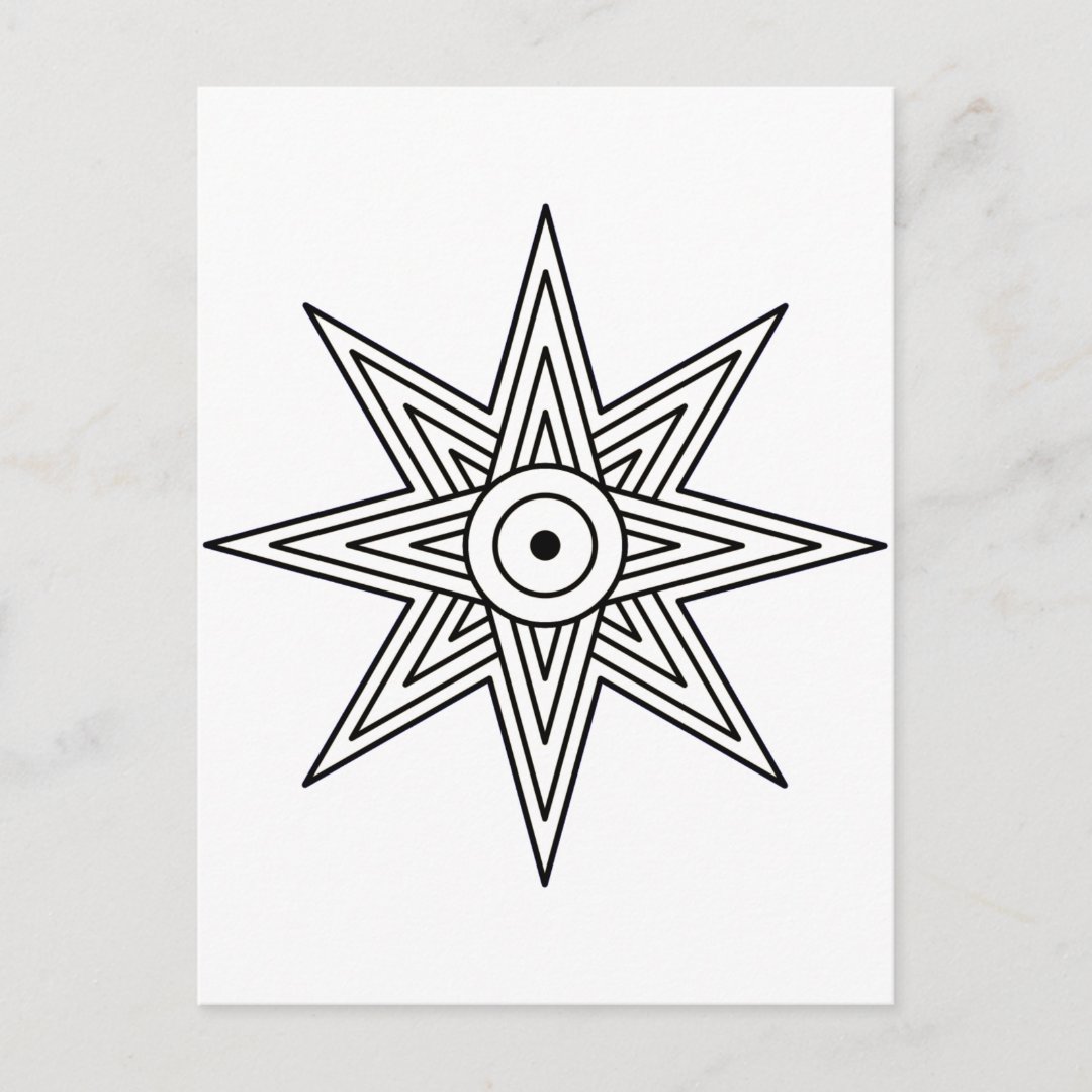Ishtar star symbol postcard | Zazzle