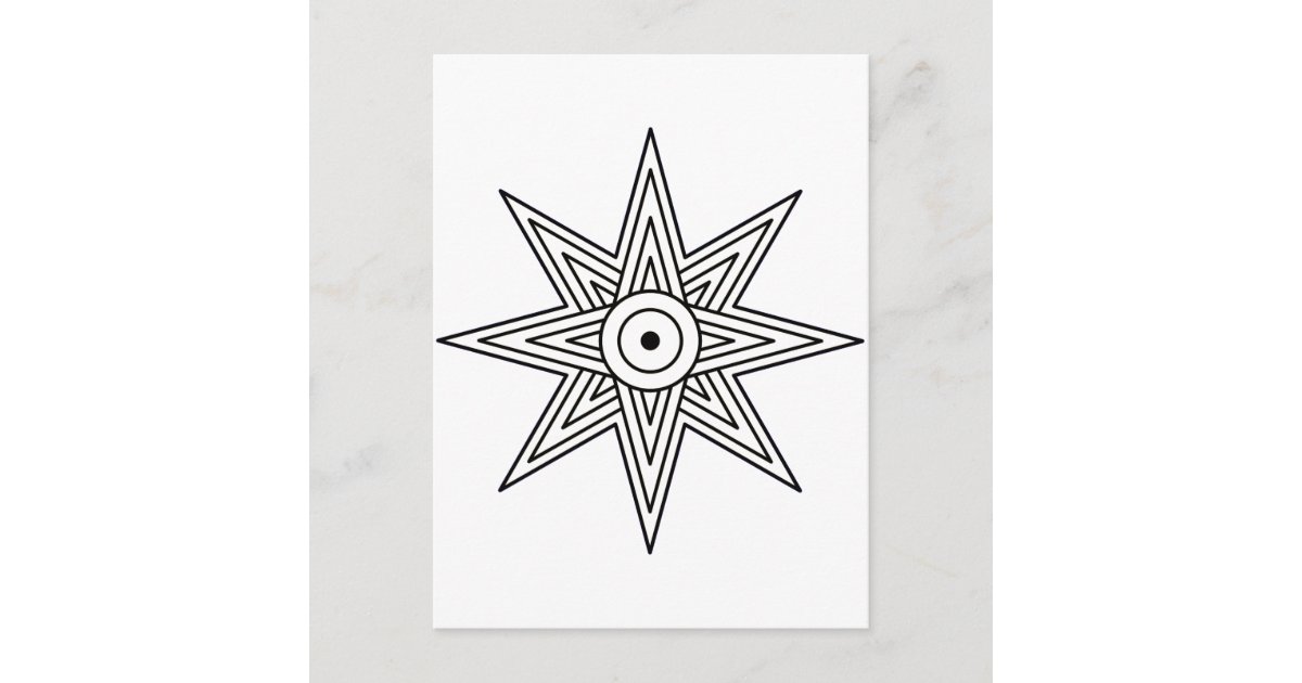 Ishtar star symbol postcard | Zazzle