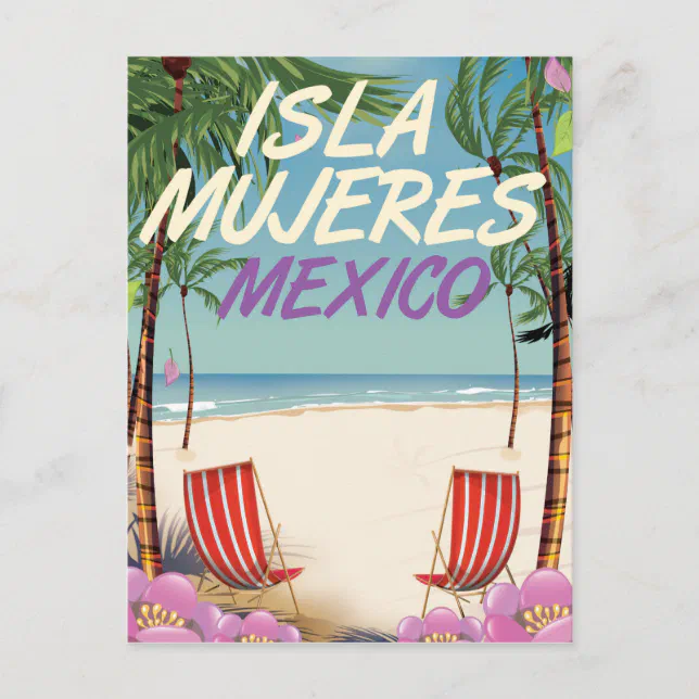 Isla Mujeres Mexico Beach poster Postcard | Zazzle
