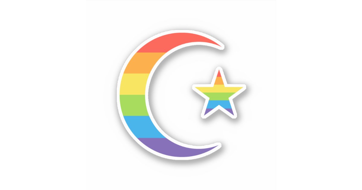 Islam Crescent & Star Muslim LGBTQ Gay Pride Flag Sticker | Zazzle