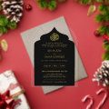 Islamic Black Gold Nikah Muslim Mosque Elegant Acrylic Invitations | Zazzle