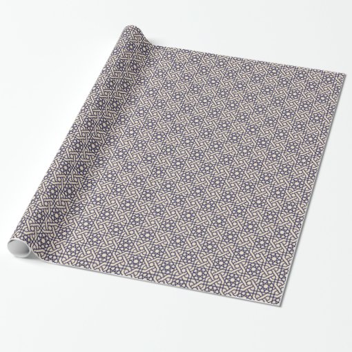 Islamic Blue White Moroccan Geometric Pattern Wrapping Paper | Zazzle