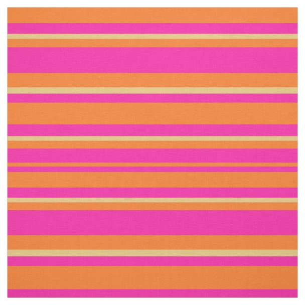 Shocking Pink and Orange Islamic Geometric Pattern Fabric | Zazzle