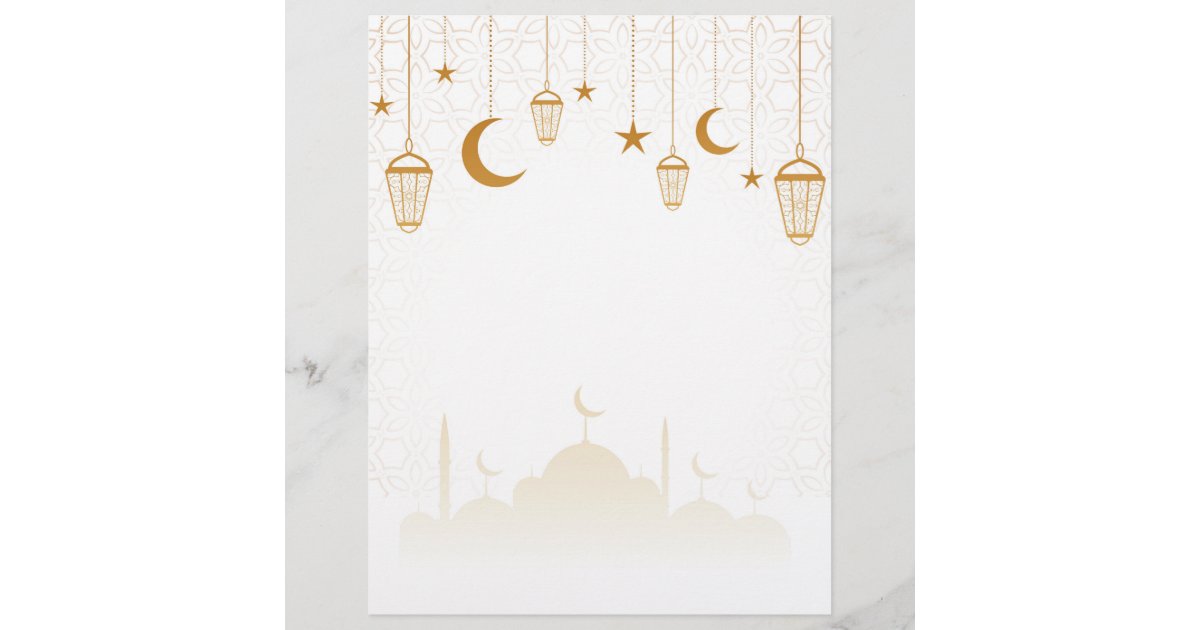 Islamic decorative background Letterhead | Zazzle