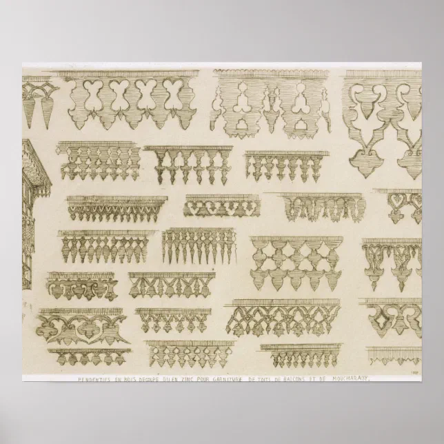 Islamic designs for cornice, balcony and mashrabiy poster | Zazzle