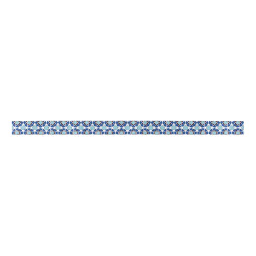 Islamic geometric Moroccan pattern in blue Satin Ribbon | Zazzle