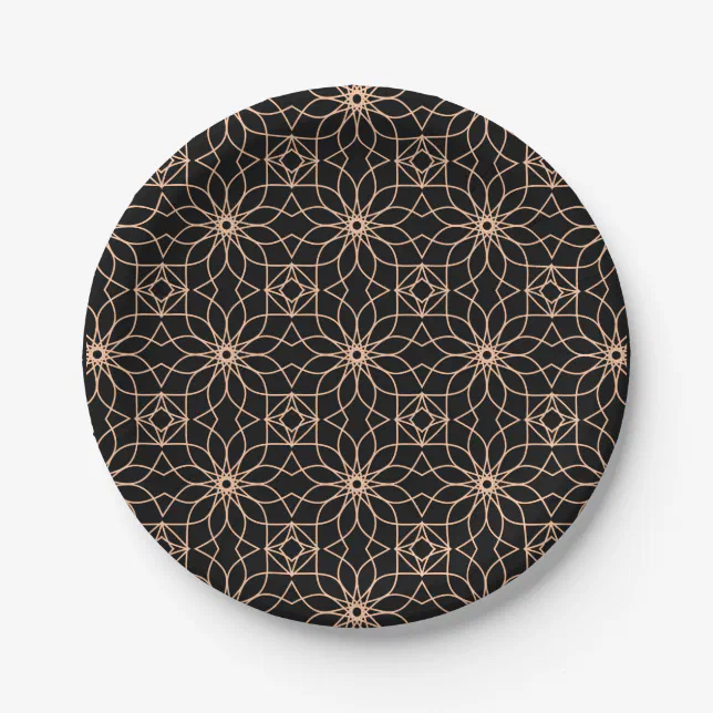 Islamic Geometric Pattern Arabic Art Paper Plates | Zazzle