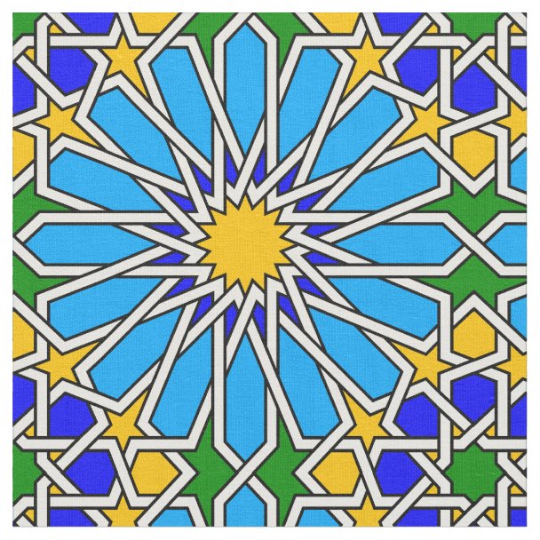 Islamic geometric pattern fabric | Zazzle