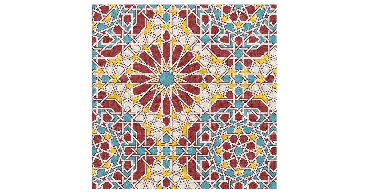 Islamic geometric pattern fabric | Zazzle