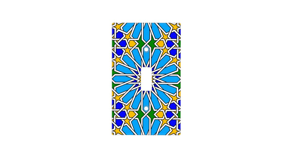Islamic geometric pattern light switch cover | Zazzle