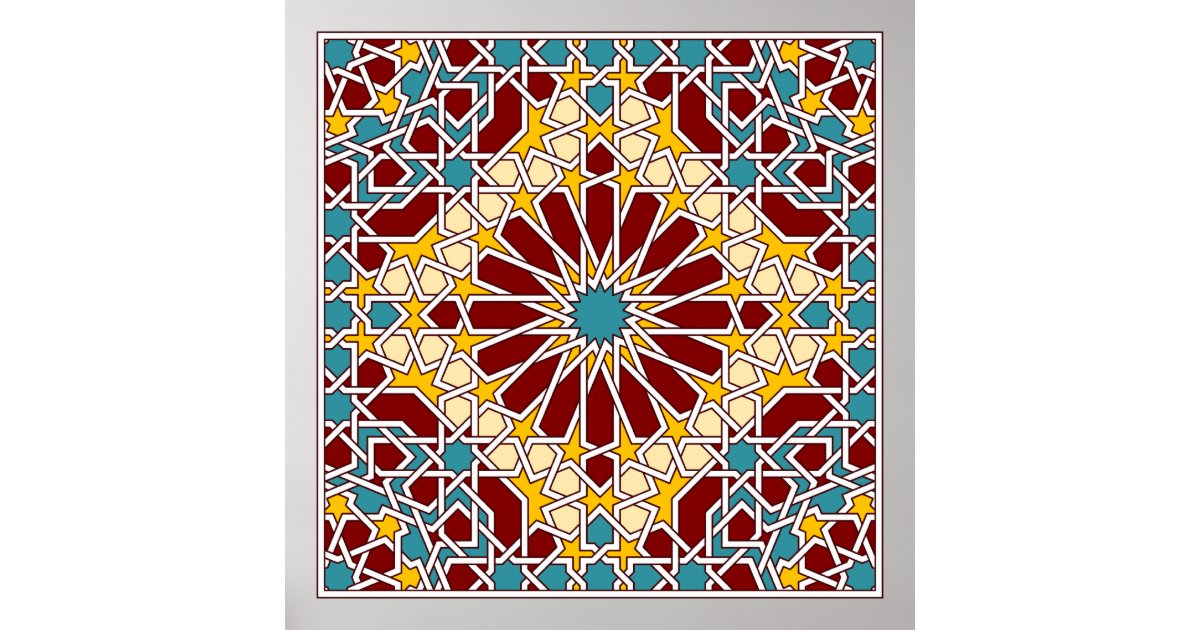 Islamic geometric pattern Poster | Zazzle