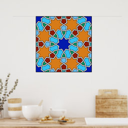 Islamic geometric pattern Poster | Zazzle