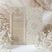 Islamic Geometric Wedding Menu Card | Zazzle