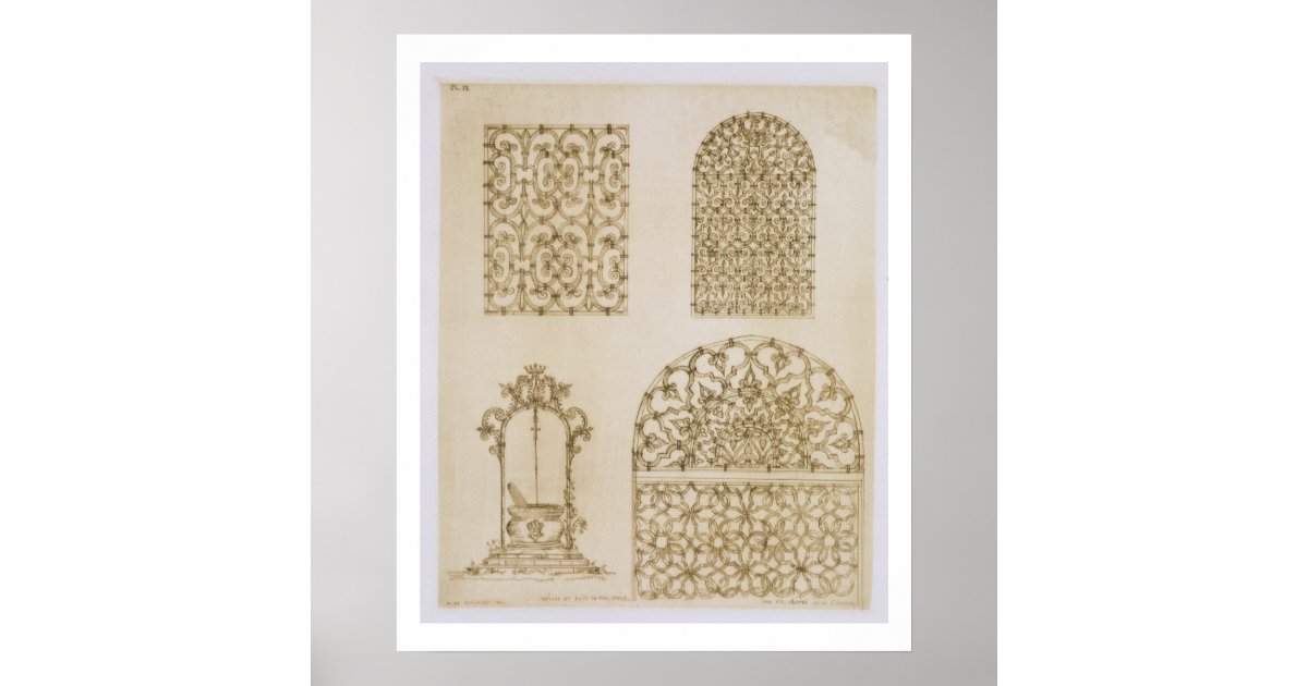 Islamic ironwork grills for windows and wells, fro poster | Zazzle