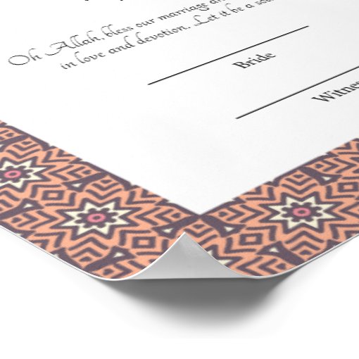 islamic muslim nikkah certificate poster | Zazzle