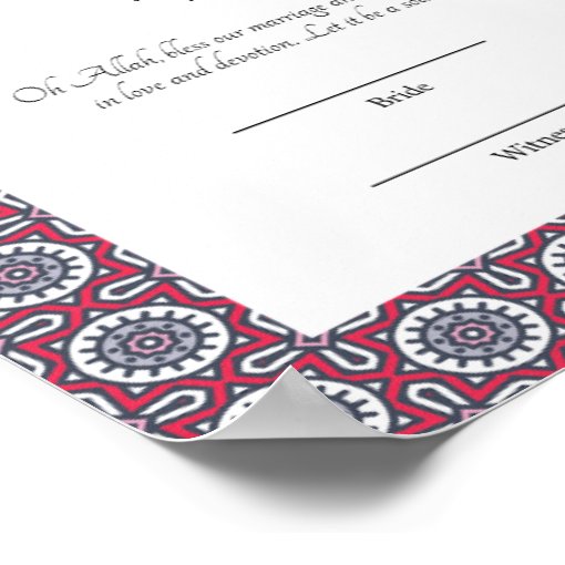 islamic muslim nikkah certificate poster | Zazzle