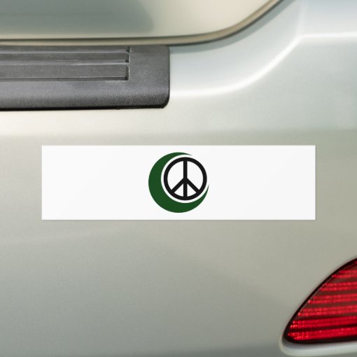 Islamic Muslim Symbol with Peace Sign Bumper Sticker | Zazzle