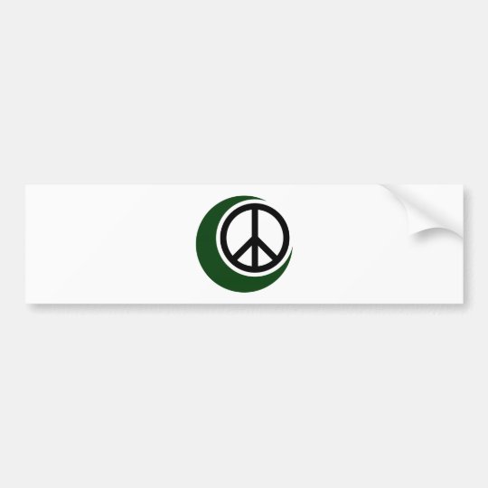 Islamic Muslim Symbol with Peace Sign Bumper Sticker | Zazzle.com