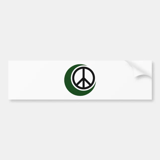 Islamic Muslim Symbol with Peace Sign Bumper Sticker | Zazzle