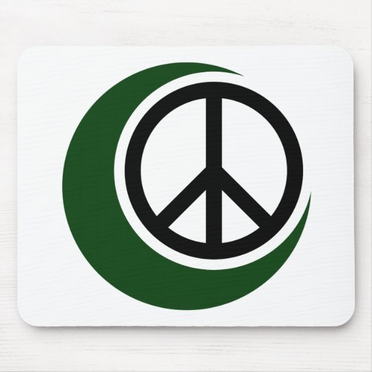 Islamic Muslim Symbol with Peace Sign Mouse Pad | Zazzle.com