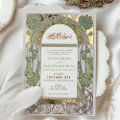 Islamic Sage Green Wedding Arabic Art Nouveau Foil Invitation | Zazzle