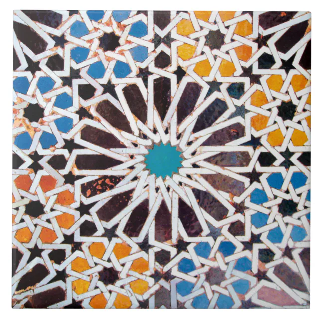 Islamic Star Pattern Ceramic Photo Tile | Zazzle