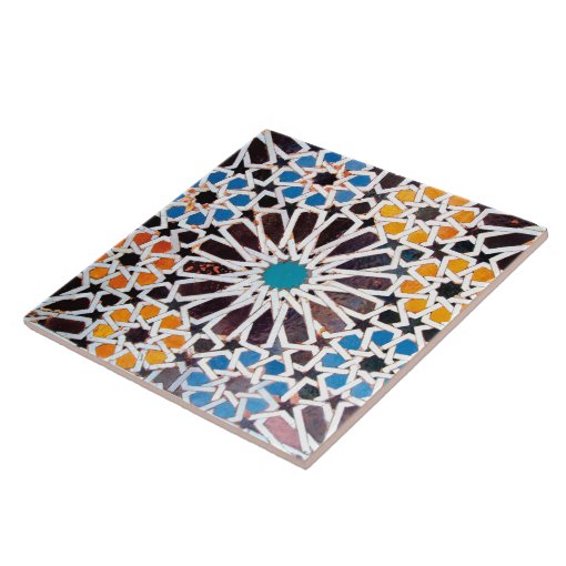 Islamic Star Pattern Ceramic Photo Tile | Zazzle