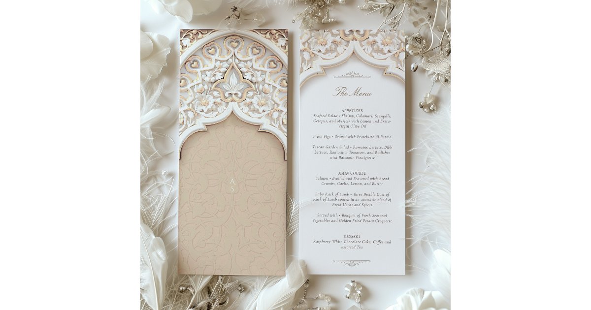 Islamic Wedding Ceremony Menu Card | Zazzle