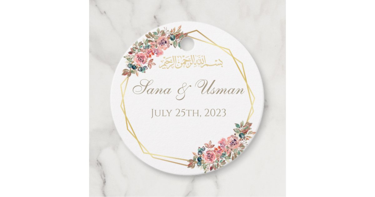 Islamic Wedding Favor Tags | Zazzle