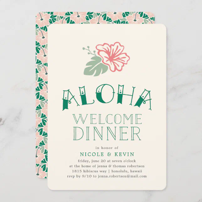 Island Hibiscus | Aloha Welcome Dinner Invitation | Zazzle