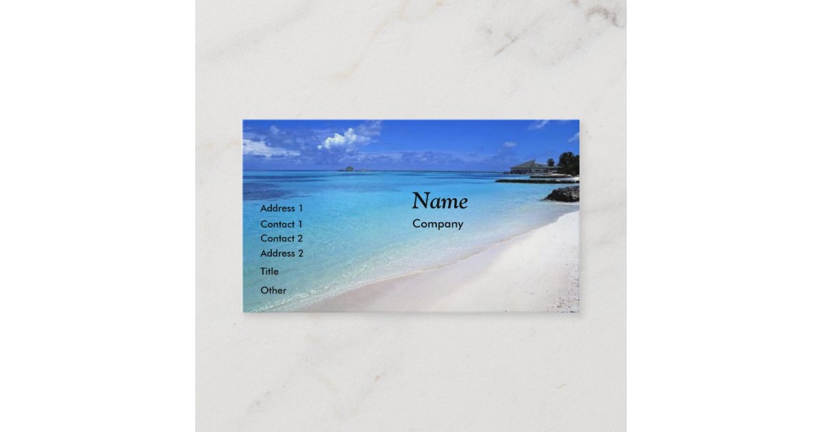 Island paradise beach business cards card template | Zazzle