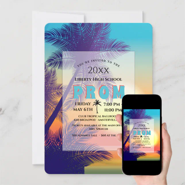 Island Paradise Prom Invitation | Zazzle