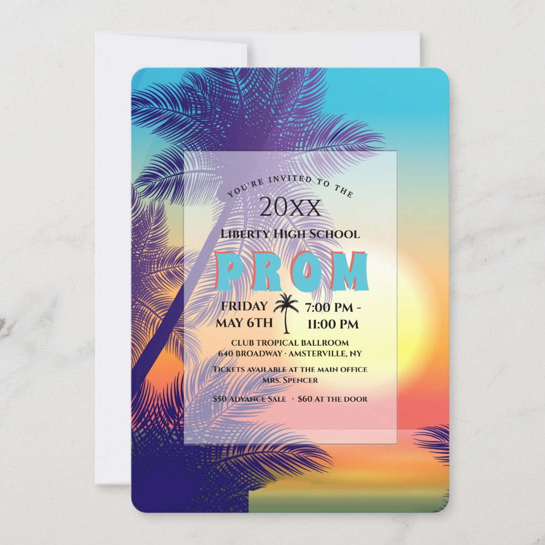 Island Paradise Prom Invitation | Zazzle