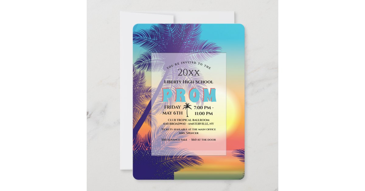 Island Paradise Prom Invitation | Zazzle