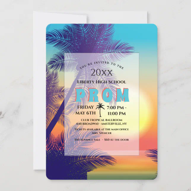 Island Paradise Prom Invitation | Zazzle