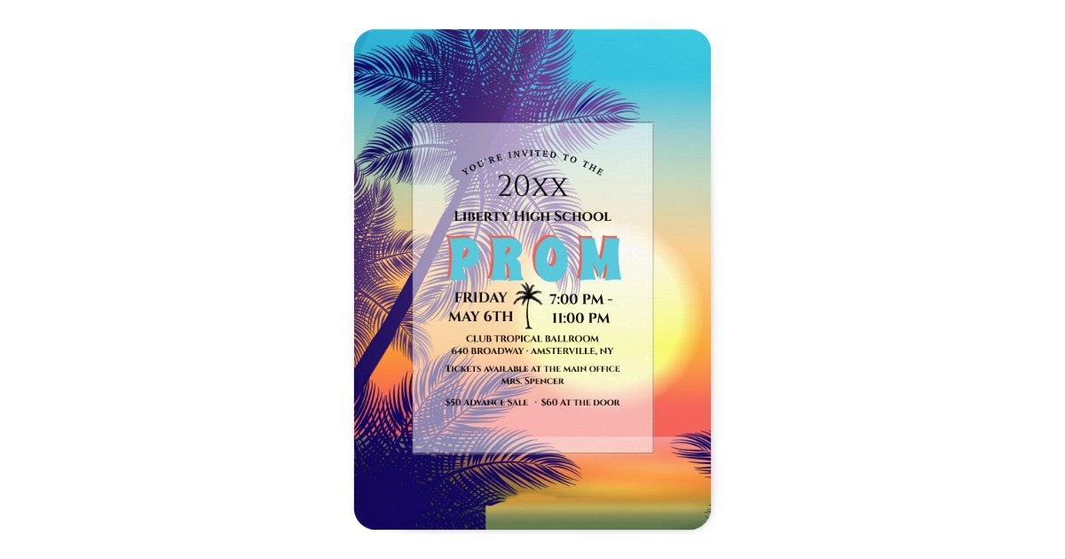 Island Paradise Prom Invitation | Zazzle.com