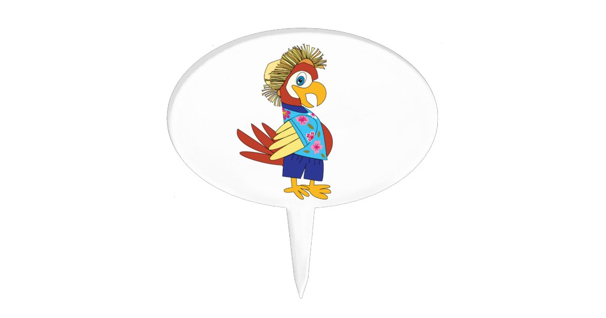 Island Parrot Cake Topper | Zazzle