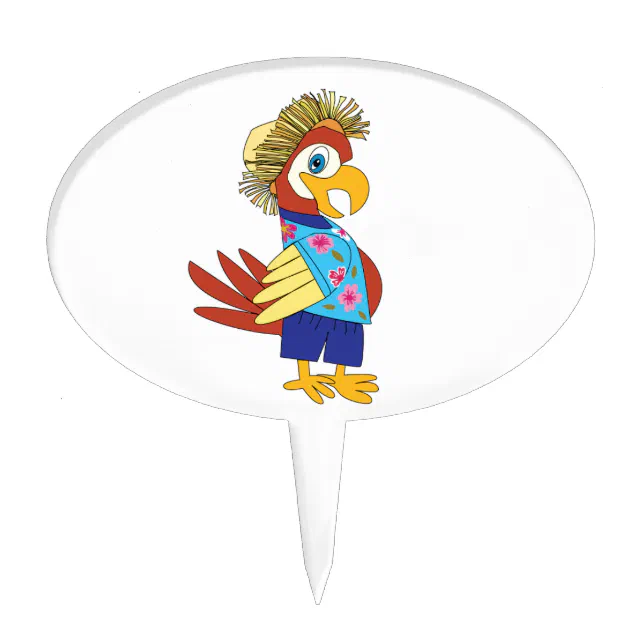 Island Parrot Cake Topper | Zazzle