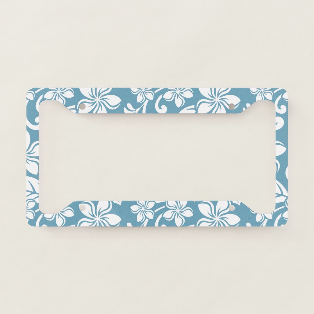 ISLAND PLUMERIA (SLATE BLUE) License Plate Frame | Zazzle